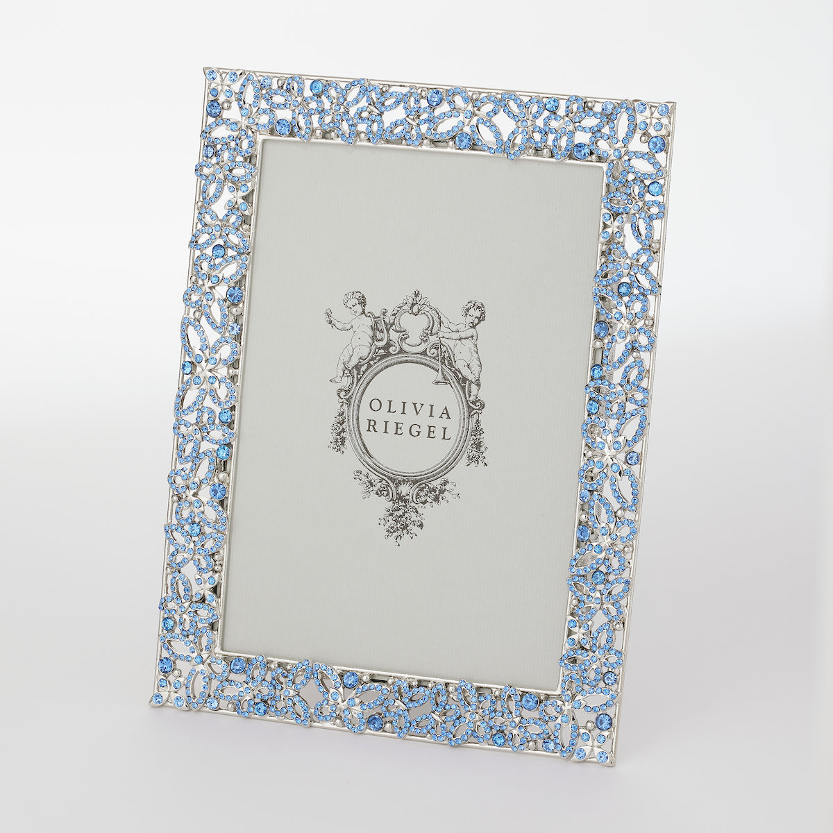 Olivia Riegel Silver Papillon with Sapphire Crystals 5" x 7" Frame ...