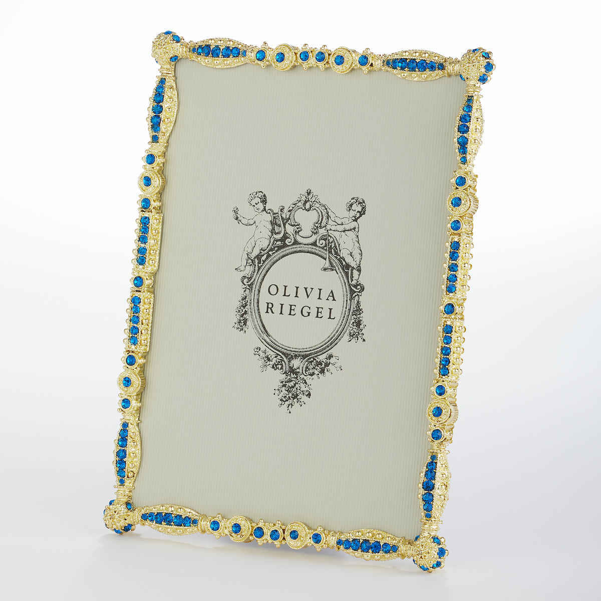 Olivia Riegel Gold Asbury 5" x 7" Frame with Capri Blue Stones ...