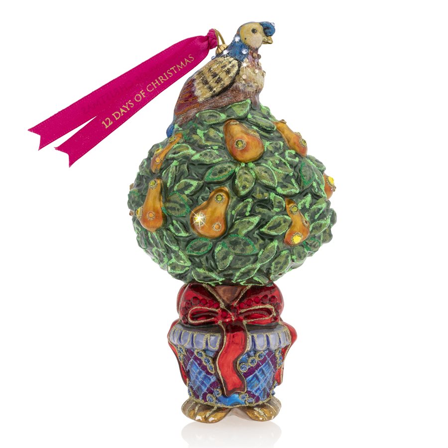 Jay Strongwater Partridge in a Pear Tree Glass Ornament – Lifelong ...